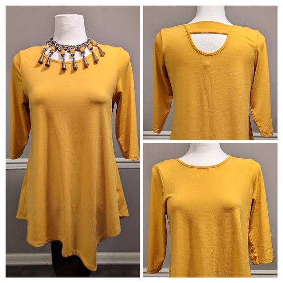 NY Collection | Tops | Yellow Ny Collection Size S Asymmetrical Tunic ...